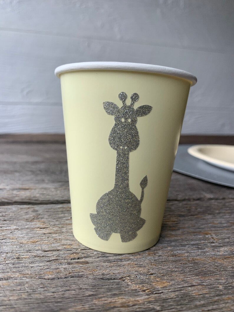 Giraffe Party, Giraffe Cups, Plates, Napkins, Giraffe Silver Glitter ...