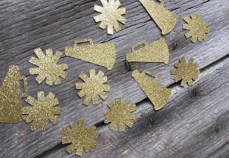 Gold Glitter Cheer Confetti 50 Pieces Cheer Party - Etsy