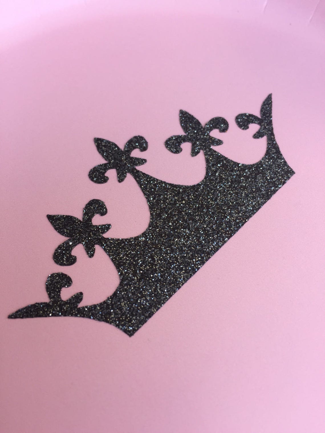 Princess Crown Pink and Black Glitter Party Cups, Plates and Napkins ...