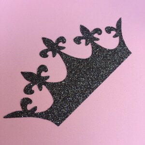 Princess Crown Pink and Black Glitter Party Cups, Plates and Napkins ...