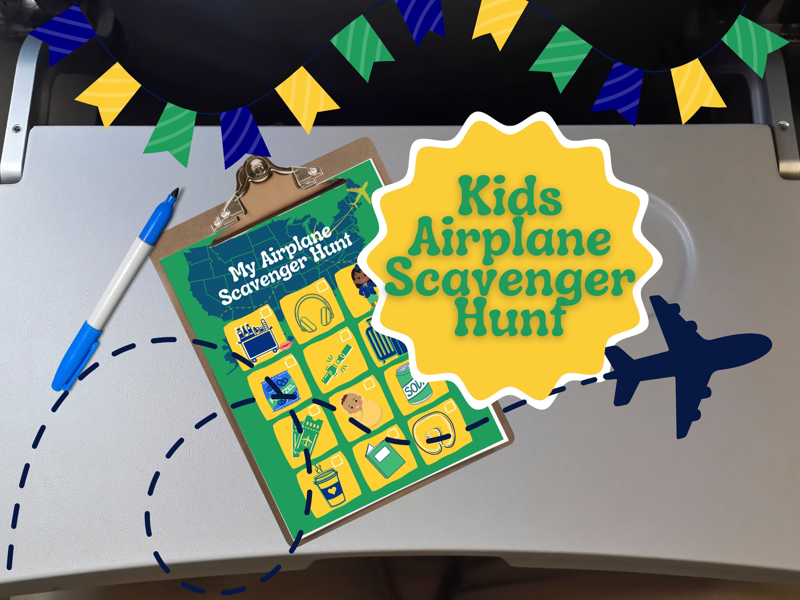 Printable Kids Travel Airplane Scavenger Hunt - Boredom Buster - Etsy
