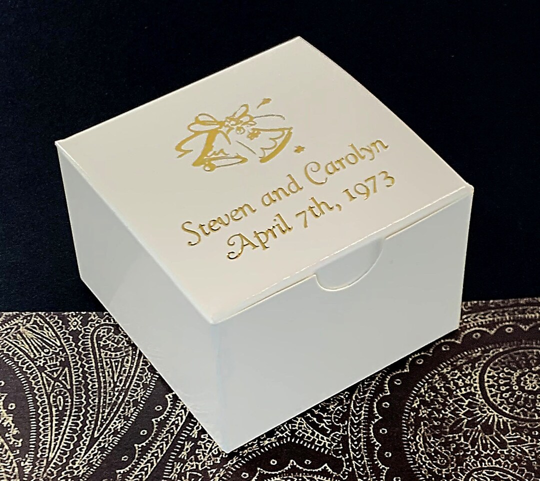 Personalized White Candy Treat Favor Box 3x3x2 - Etsy