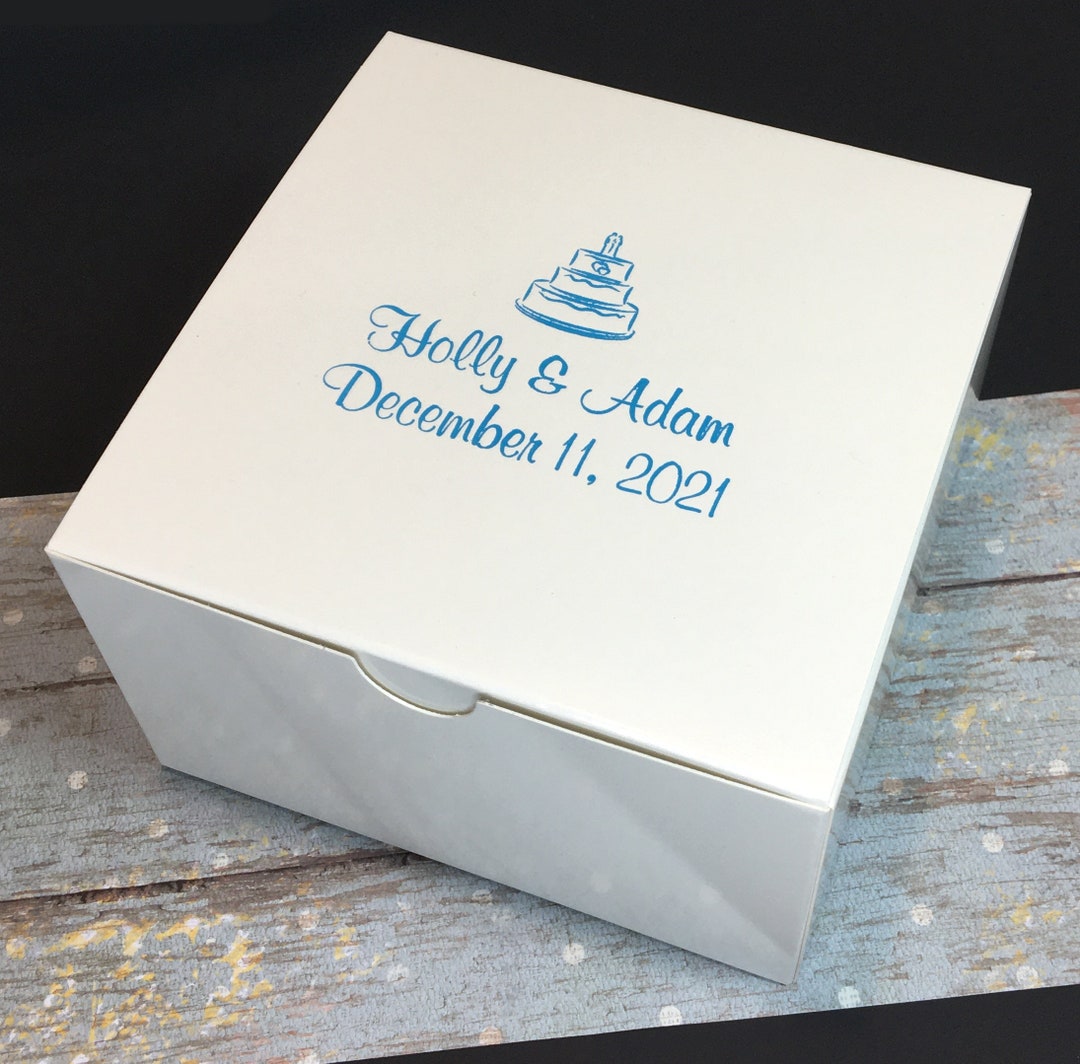 Personalized White Cake or Candy Favor Box 5x5x3 - Etsy