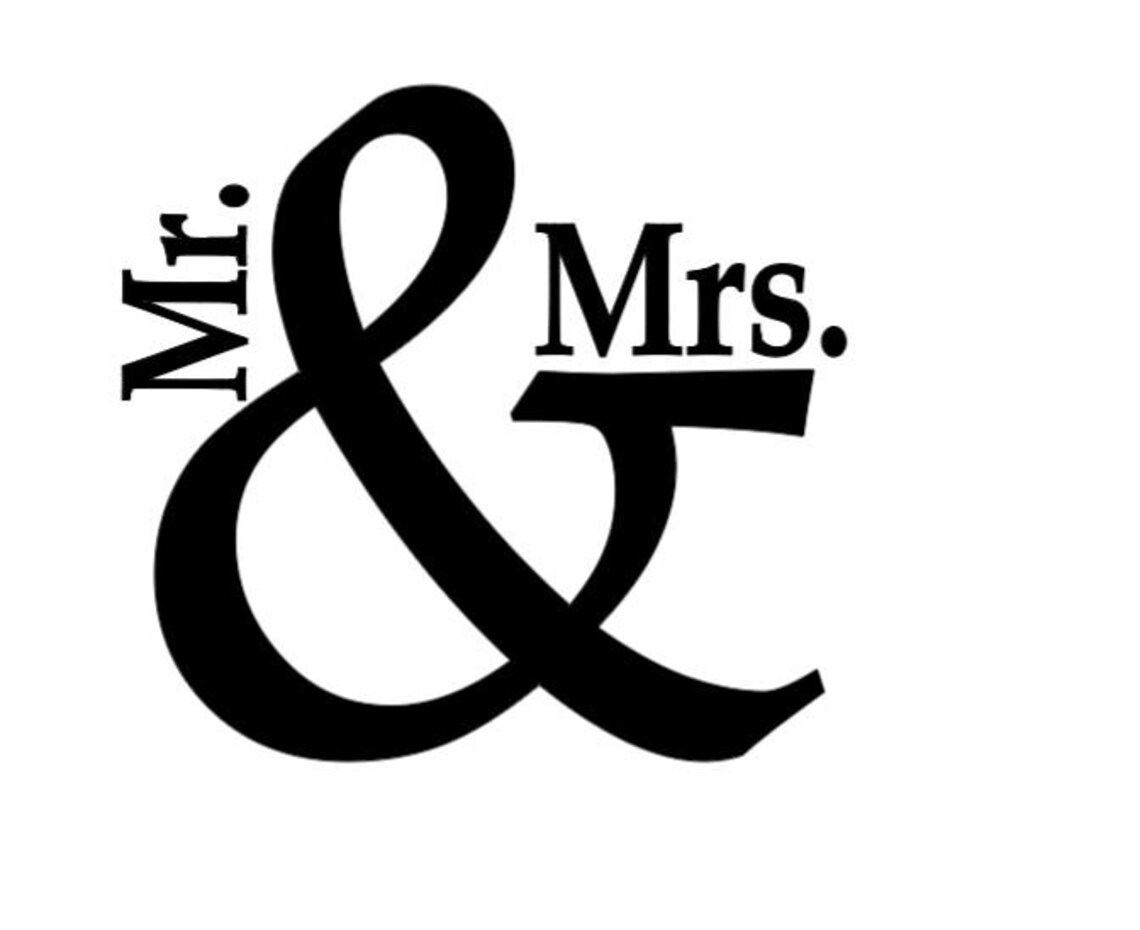 Mr. and Mrs. Vinyl Decal Set OUTDOOR Vinyl Listing Wedding - Etsy