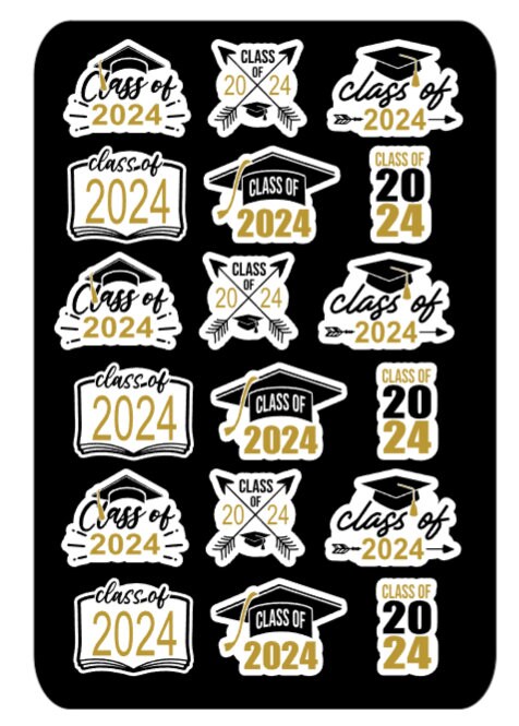 Class of 24 Sticker Sheet graduation Sticker Sticker Class of 2024 ...