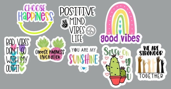 Good Vibes Bundle Stickers Happiness Positive Thoughts - Etsy