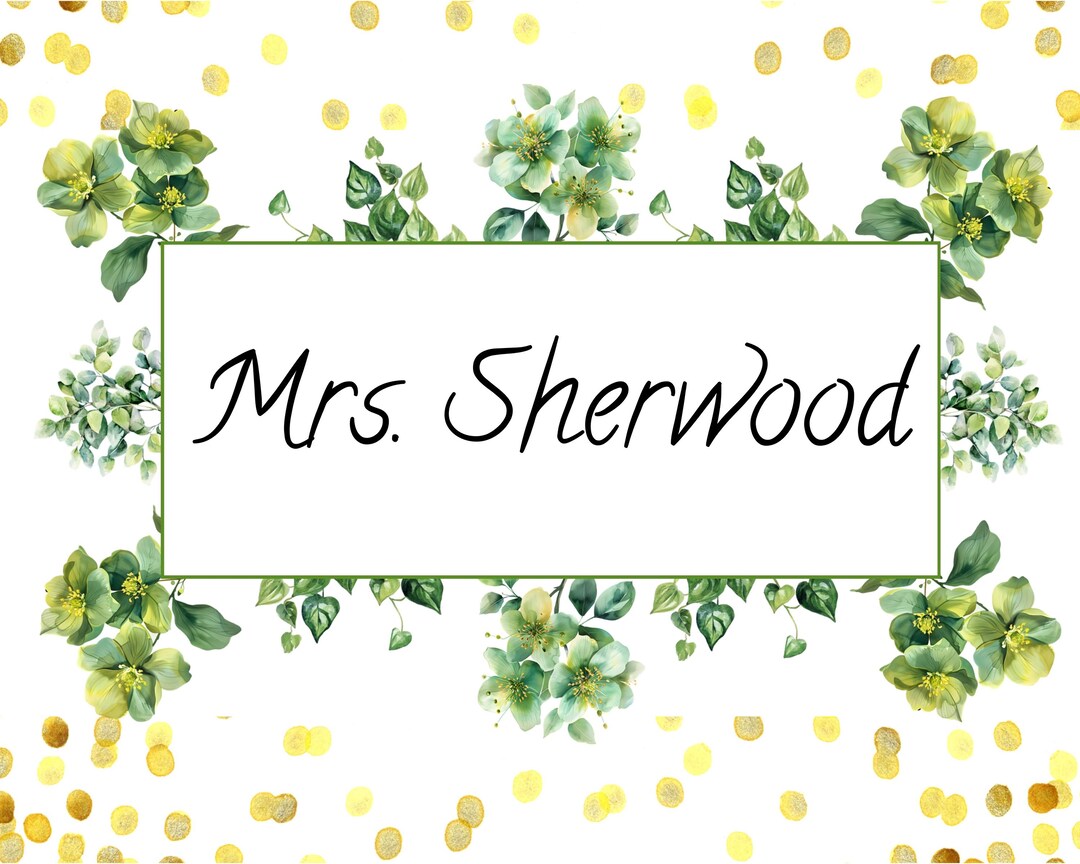Classroom Poster Sign | Classroom Sign | Gold Dots and Greenery Sign ...