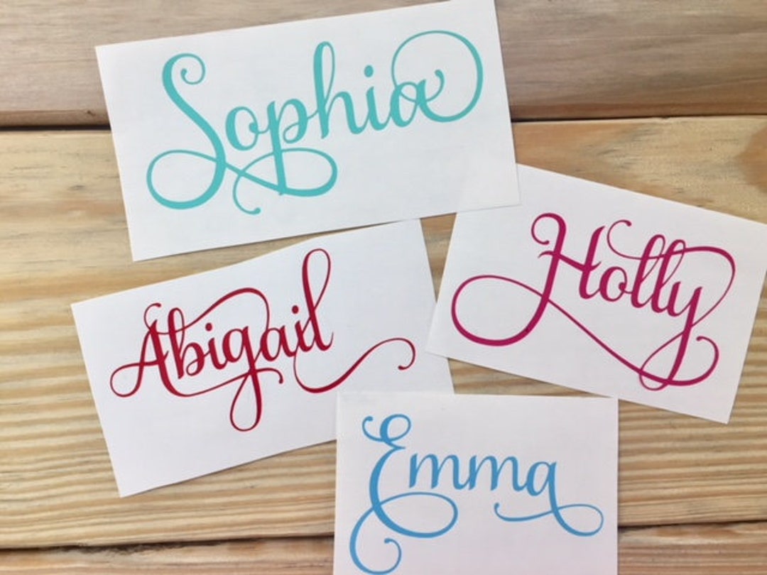 Samantha Font Decals Fancy Script Decals Indoor Vinyl Name Decals ...