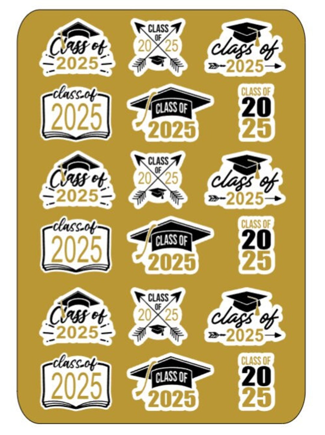 Class of 25 Sticker SHEET |graduation Sticker | Sticker | Class of 2025 ...