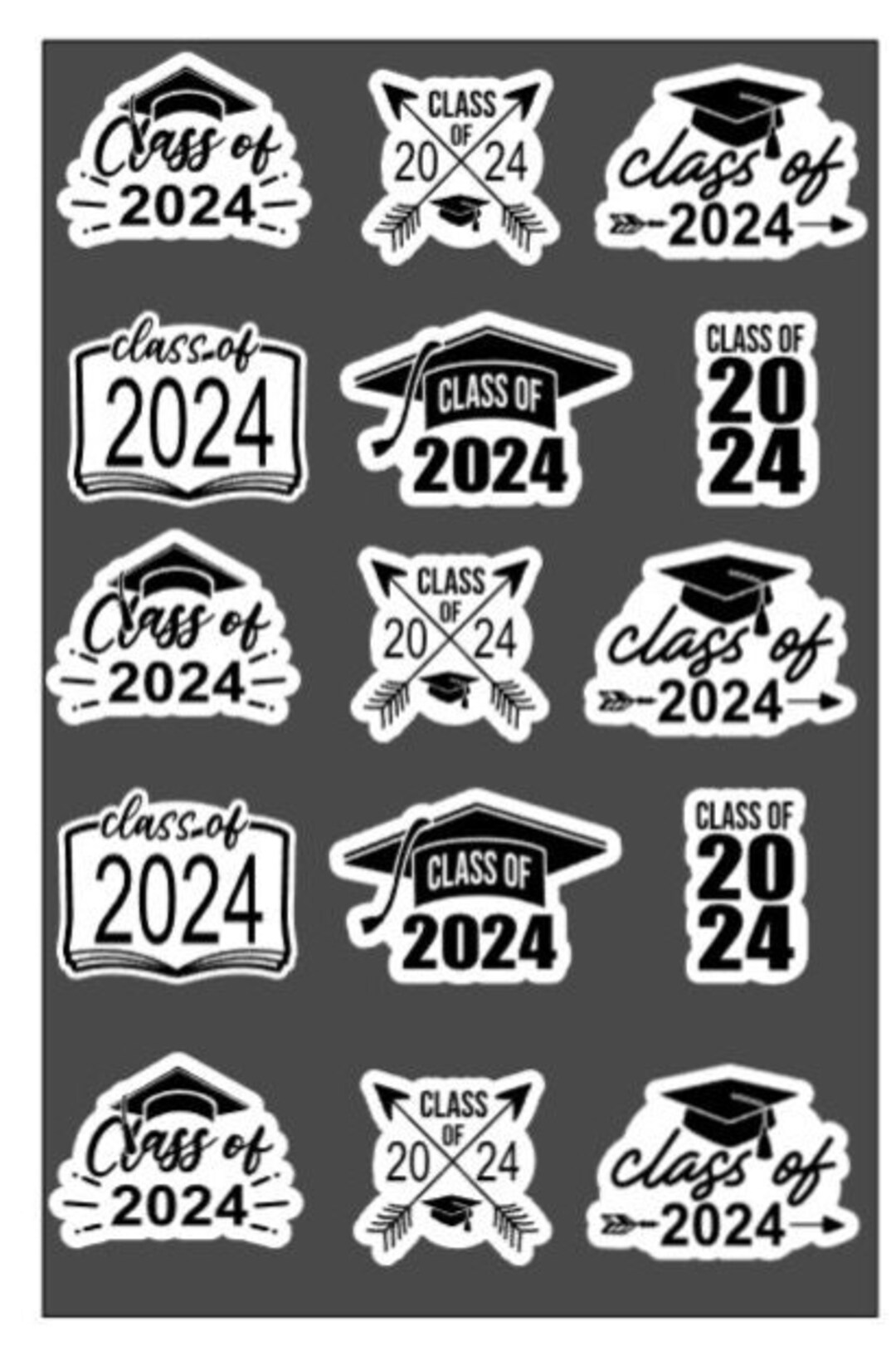Class of 24 Sticker Sheet |graduation Sticker | Sticker | Class of 2024 ...
