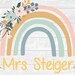 Classroom Door Sign | Personalized Classroom | Boho Rainbows Theme ...