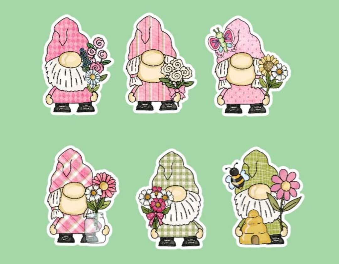 Spring Gnomes, Spring Gnome Stickers, Gnomes, Gnome Stickers, Planner ...