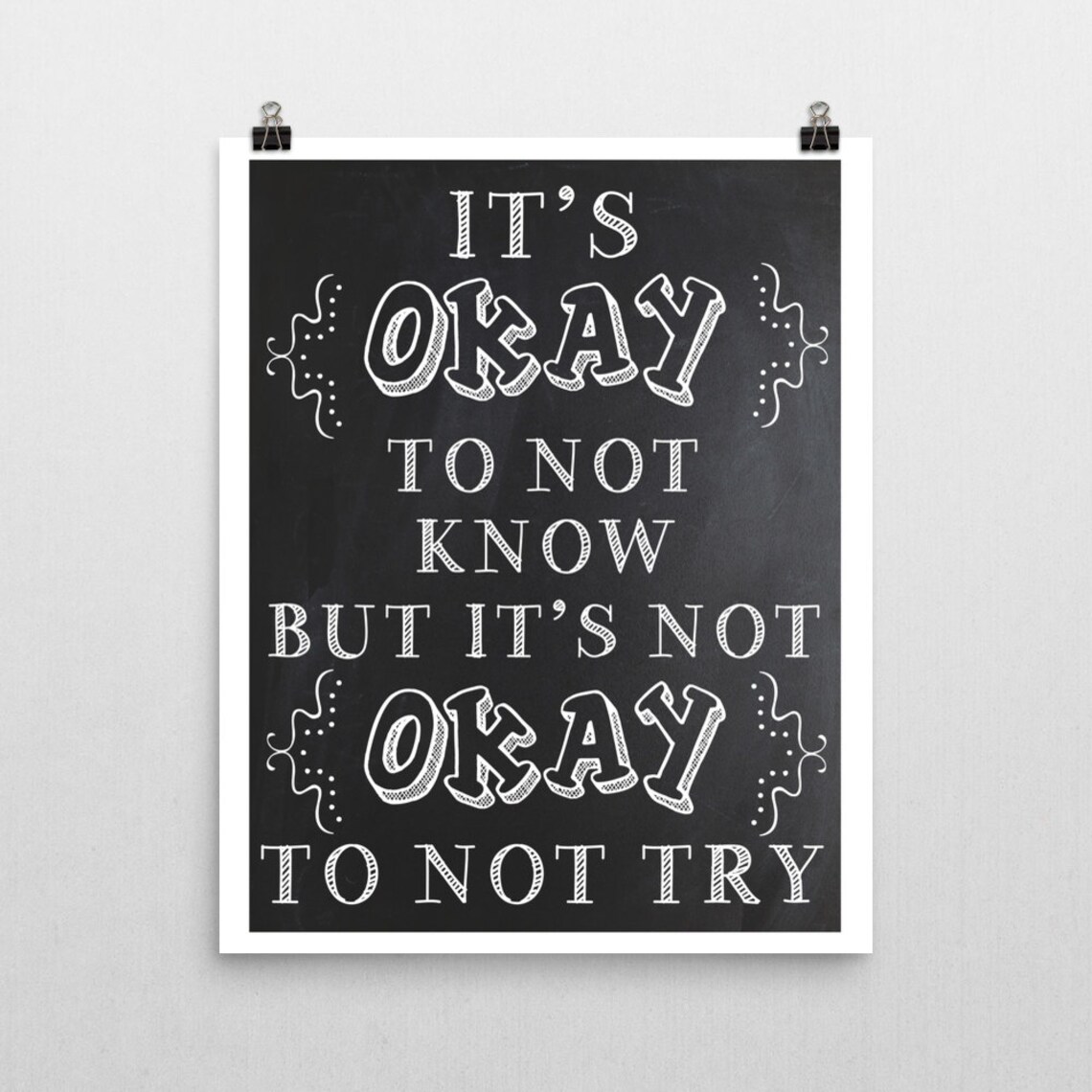 It's Okay Not to Know.... Classroom Sign | Etsy