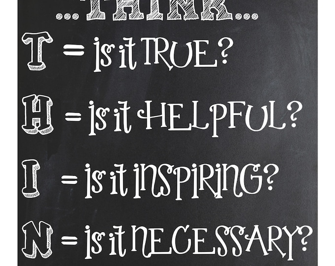 Inspirational Classroom Sign ~ THINK (before Acting) ~ - Etsy