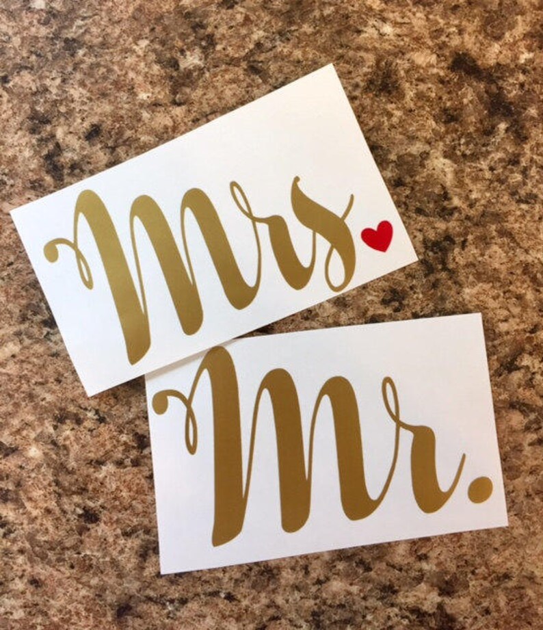 Mr. and Mrs. Vinyl Decal Set OUTDOOR Vinyl Listing Wedding - Etsy