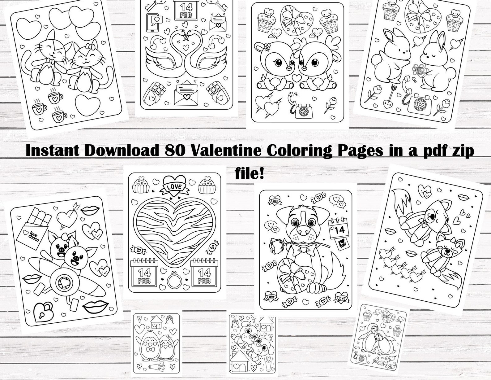 Valentine Classroom Coloring Pages, Valentine Instant Download Activity ...