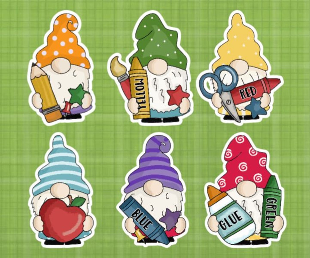 Back to School Gnomes Back to School Stickers Gnome Stickers Teacher ...
