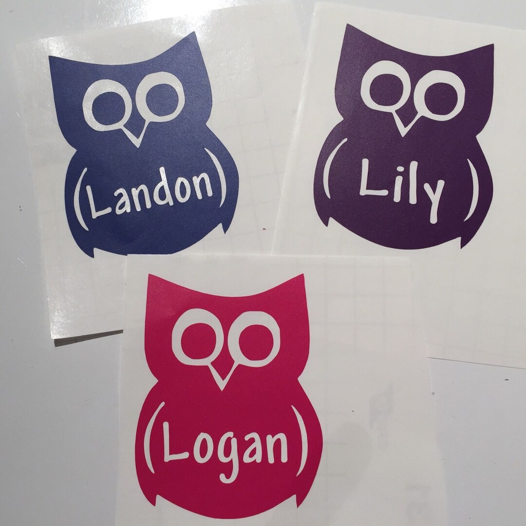 Owl Vinyl Decal Pesonalized INDOOR Vinyl Listing Owl Decal Monogram Owl ...