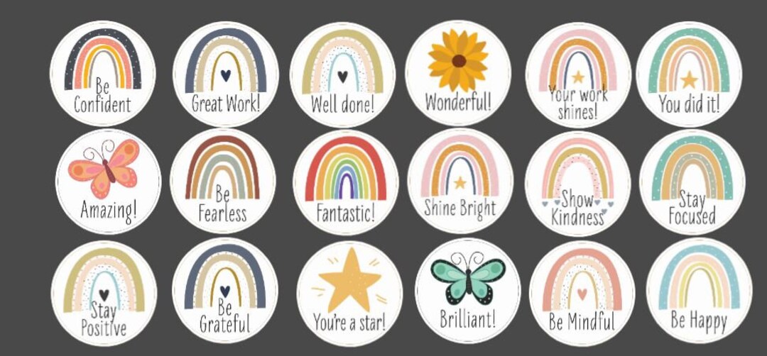 Reward Stickers | Teacher Sticker| Sticker | Rainbow Reward | Rainbow ...