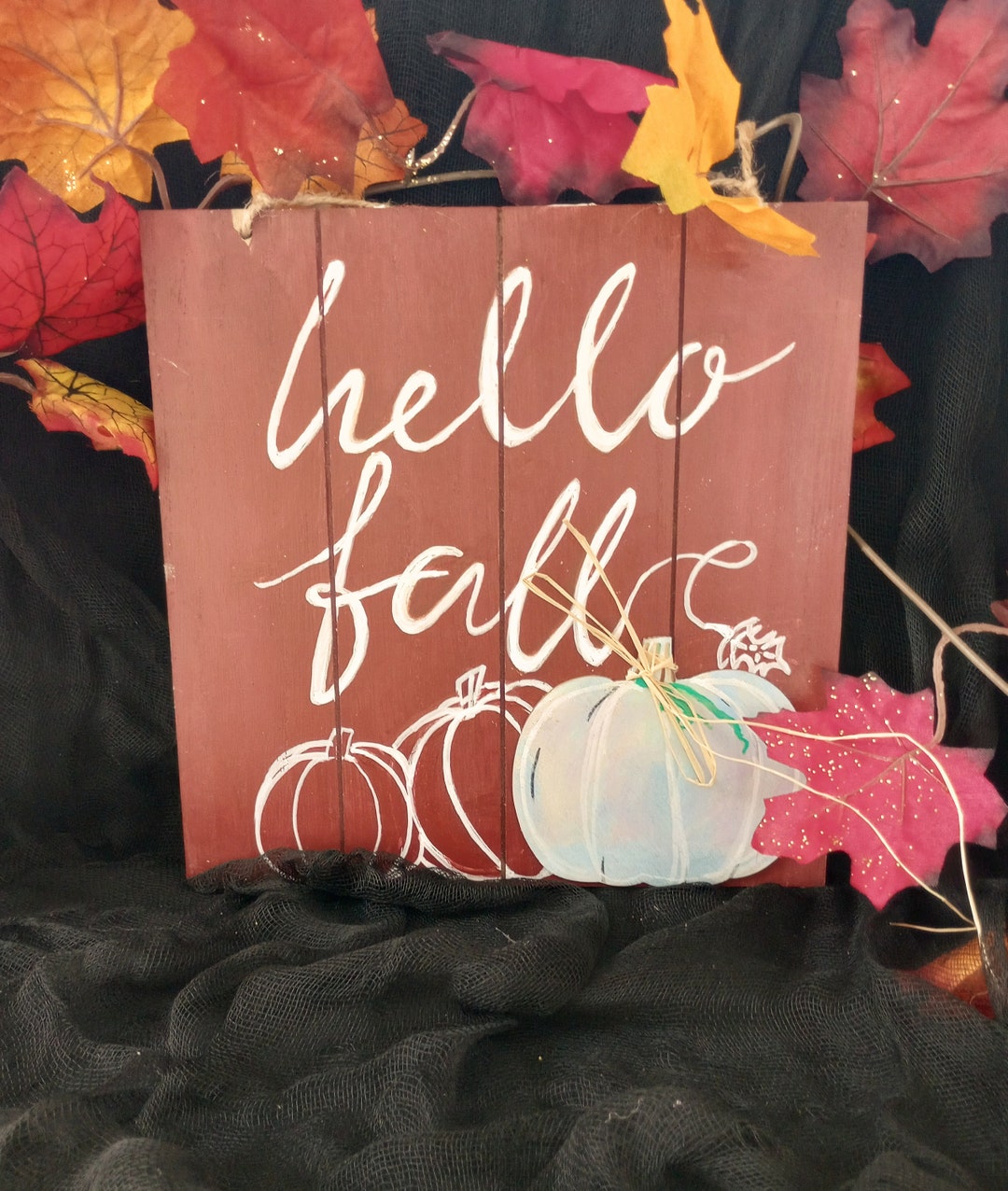 Fall Pumpkin Door Sign Hello Fall Wood Sign Thanksgiving Fall - Etsy