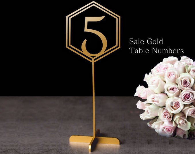 Hexagon Table Numbers.wedding Signs.table Numbers Gold Table | Etsy