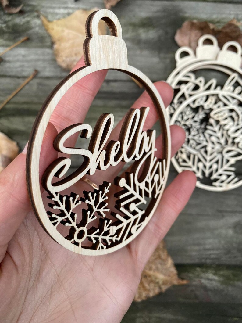 CHRISTMAS wood decor Christmas baubles personalized ornament | Etsy