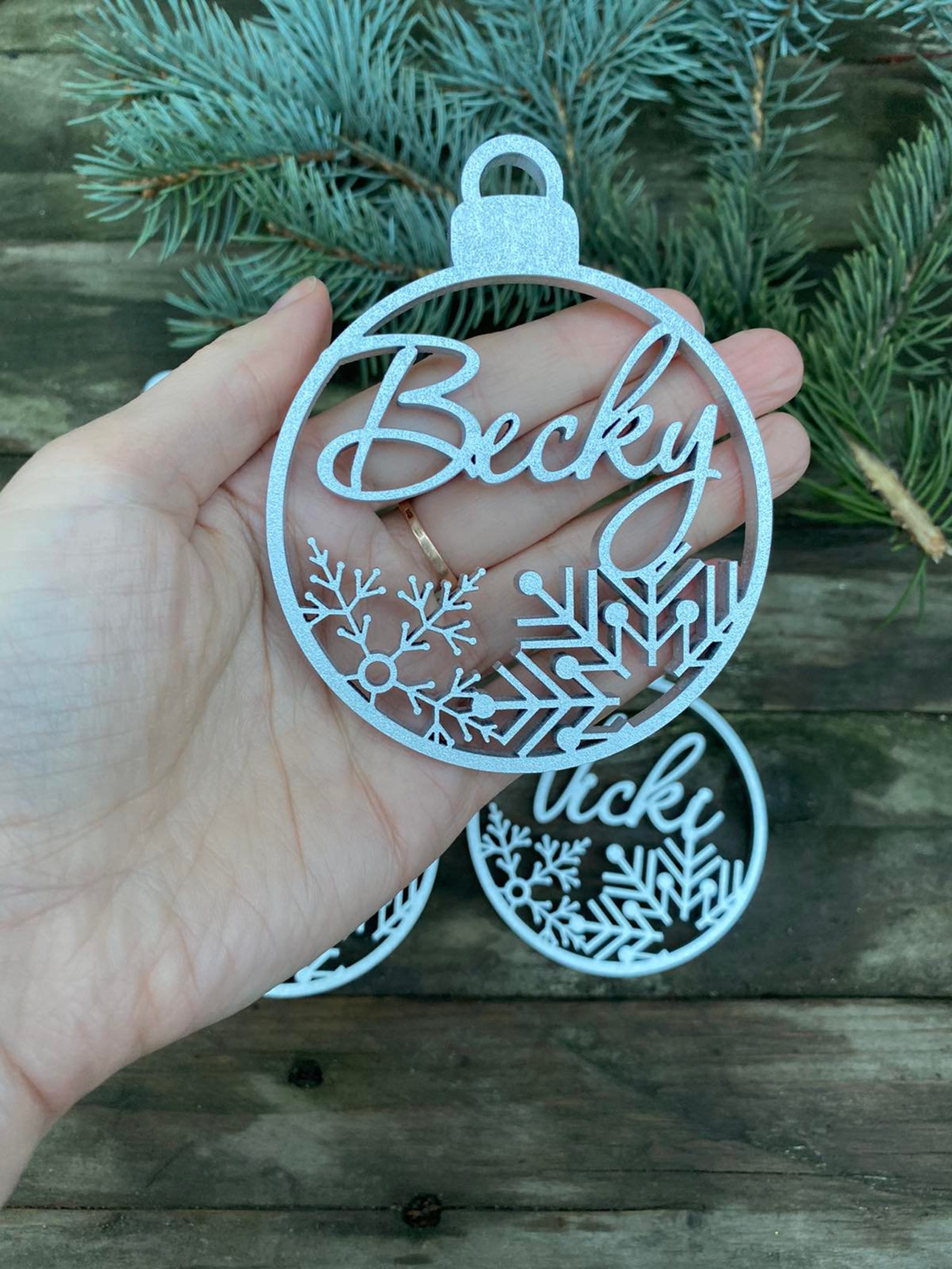 Custom CHRISTMAS Tree Baubles Christmas Tree Decor Personalized ...