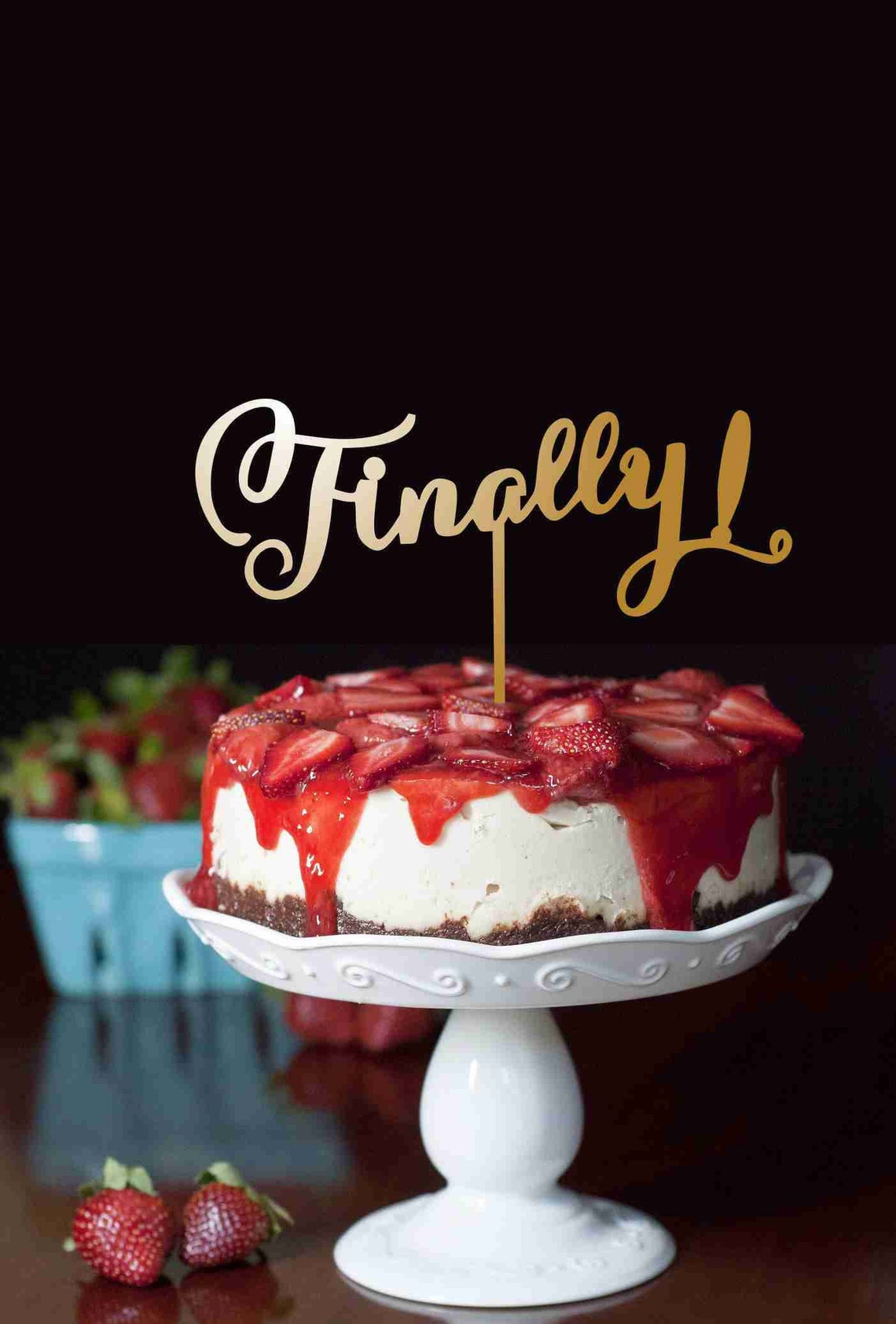 Finally Wood Cake Topper Your Wedding Cake Topper Gold Cake | Etsy