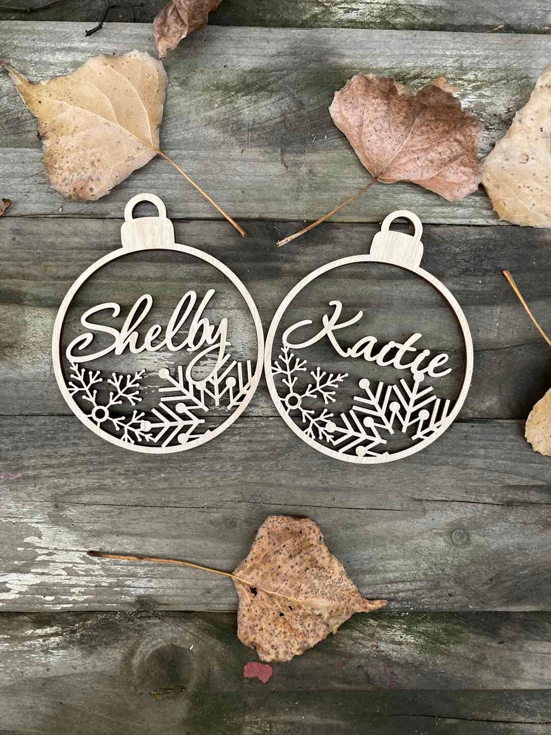 CHRISTMAS Wood Decor Christmas Baubles Personalized Ornament Laser Cut ...