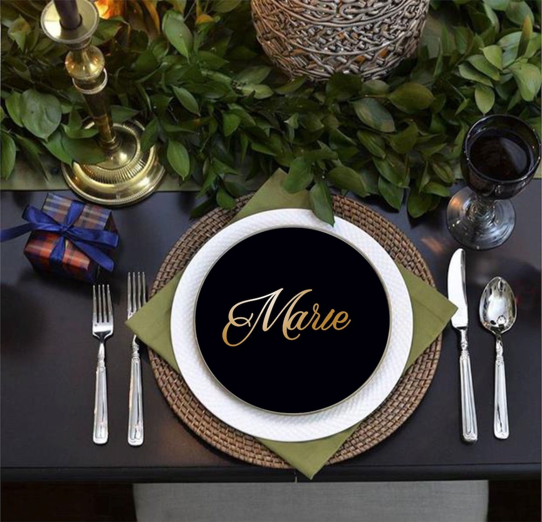 Gold Place Settings,wedding Table Names , Laser Cut Names, Wooden Place ...