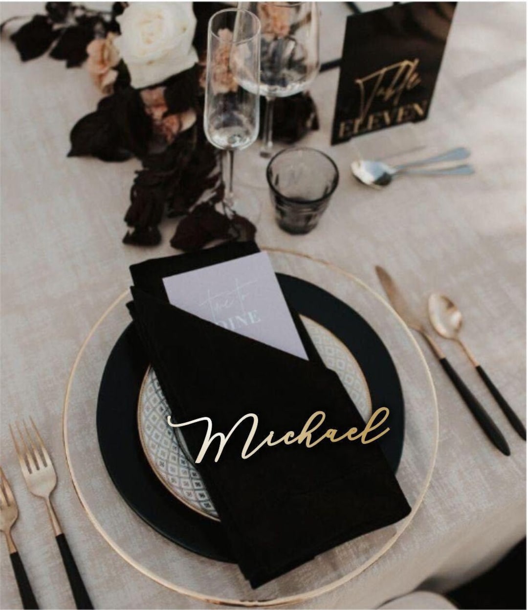 Personalized Name Tags Wedding Place Cards Table Decor Place Setting ...