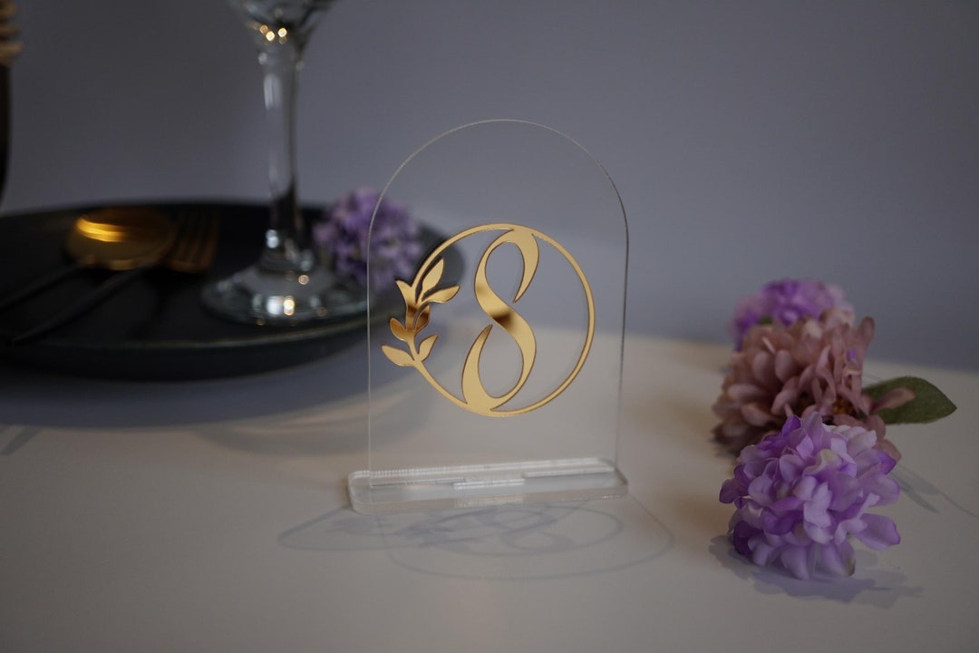 Acrylic Wedding Table Numbers Mirror Gold Table Numbers Transparent ...