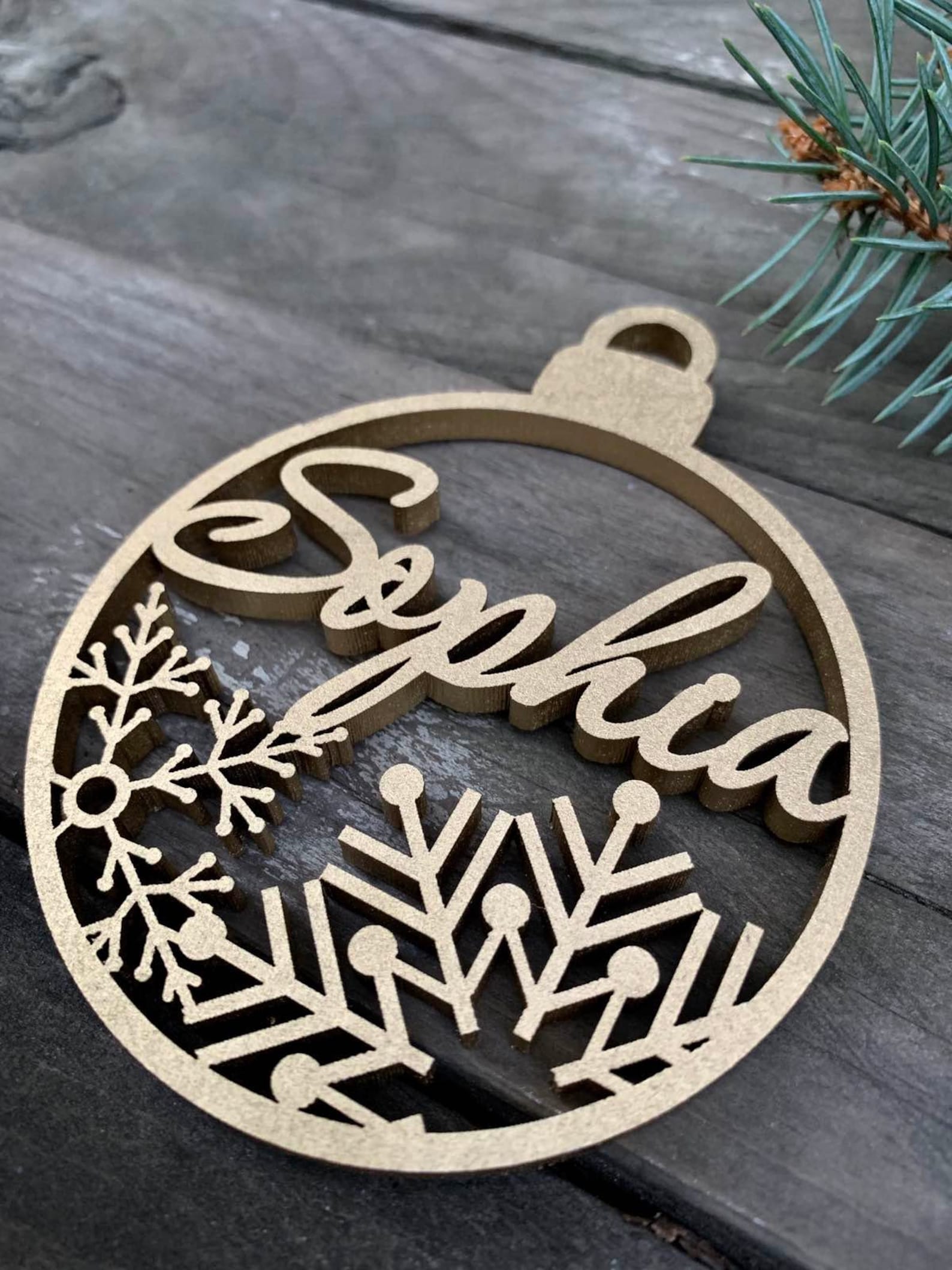 Christmas Bauble Custom Bauble Laser Cut Names CHRISTMAS Gift Please ...