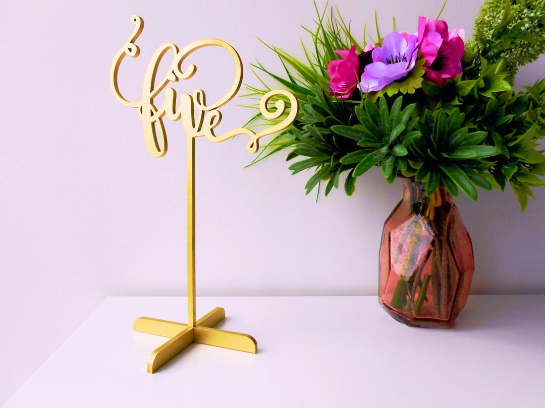 Gold Table Numbers. Freestanding Numbers for Wedding. Table Numbers. - Etsy