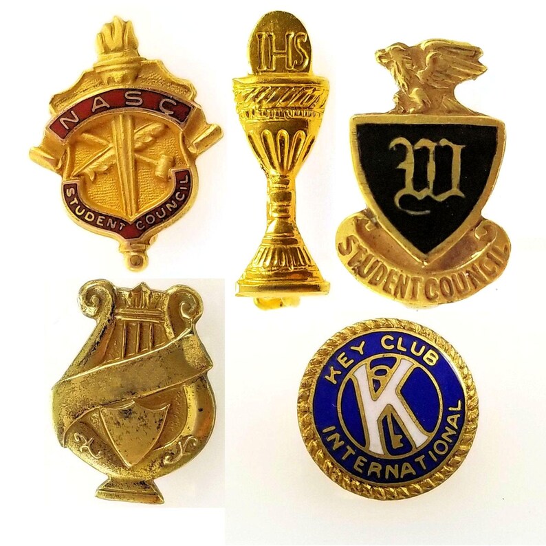 Award Pin Collection | Student Council, IHS, Band Lyre and Key Club ...