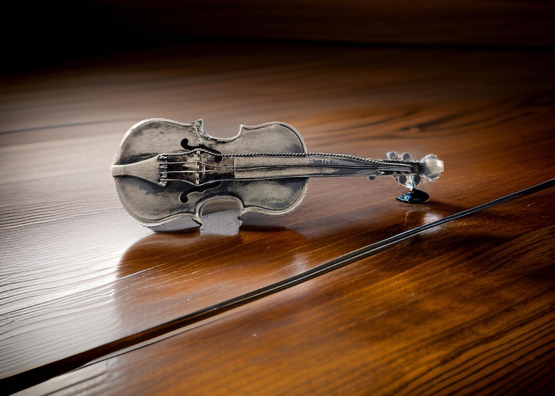 Victorian Sterling Silver Violin Brooch | Antique Fiddle Pin - Etsy
