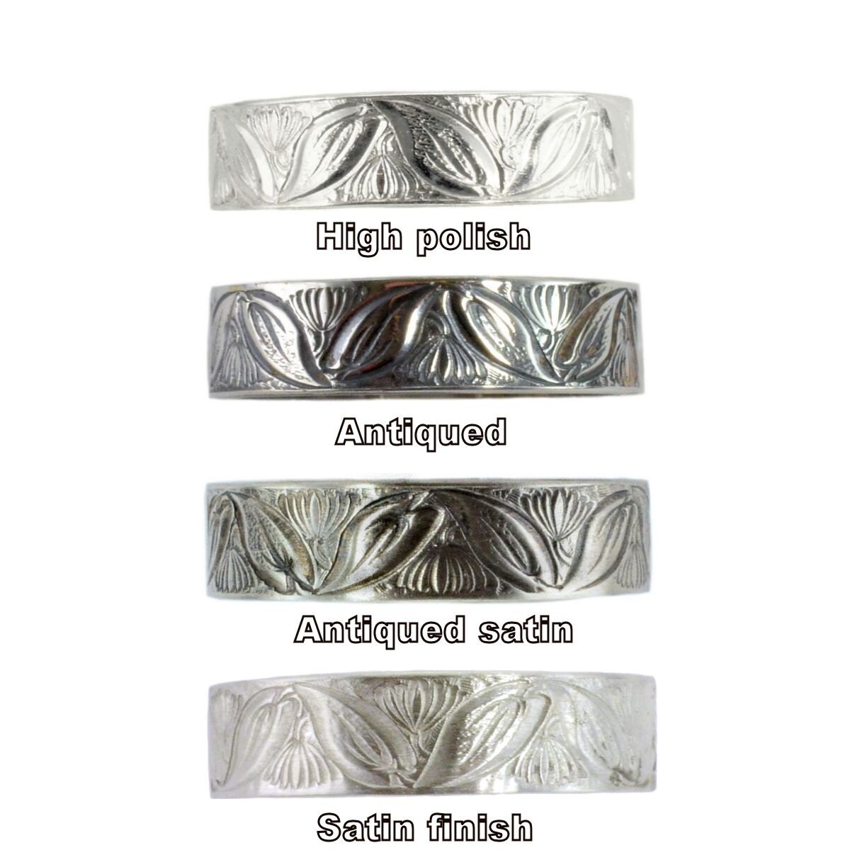 Antique Style 5.0mm Lotus Flower Patterned Wedding Band | Etsy