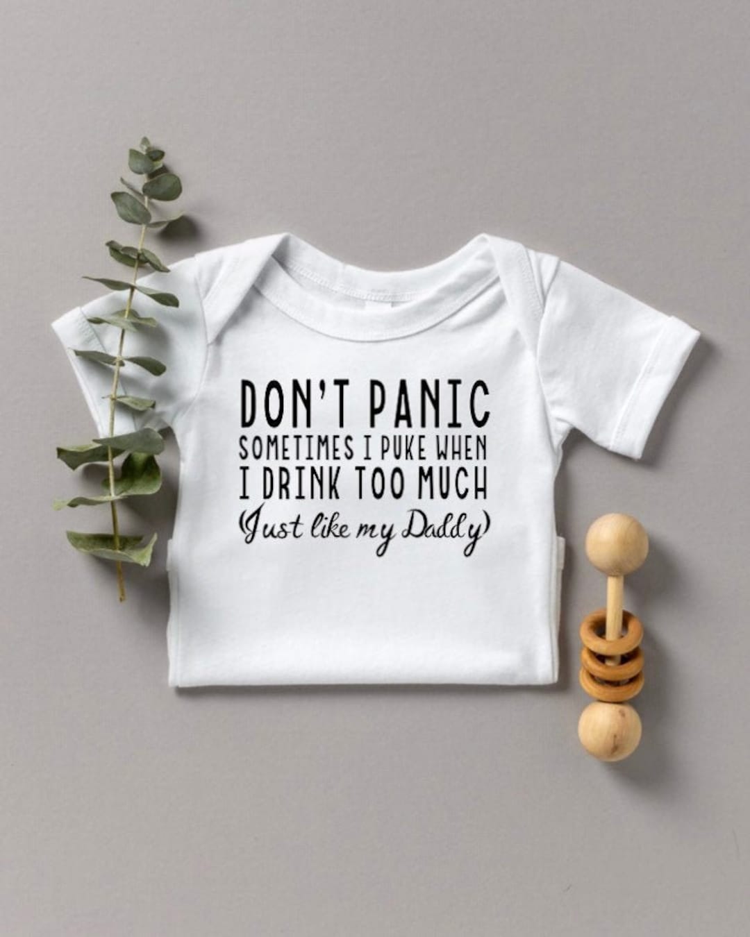 Funny Baby Bodysuit, "don't Panic, Just Like Daddy" - Etsy