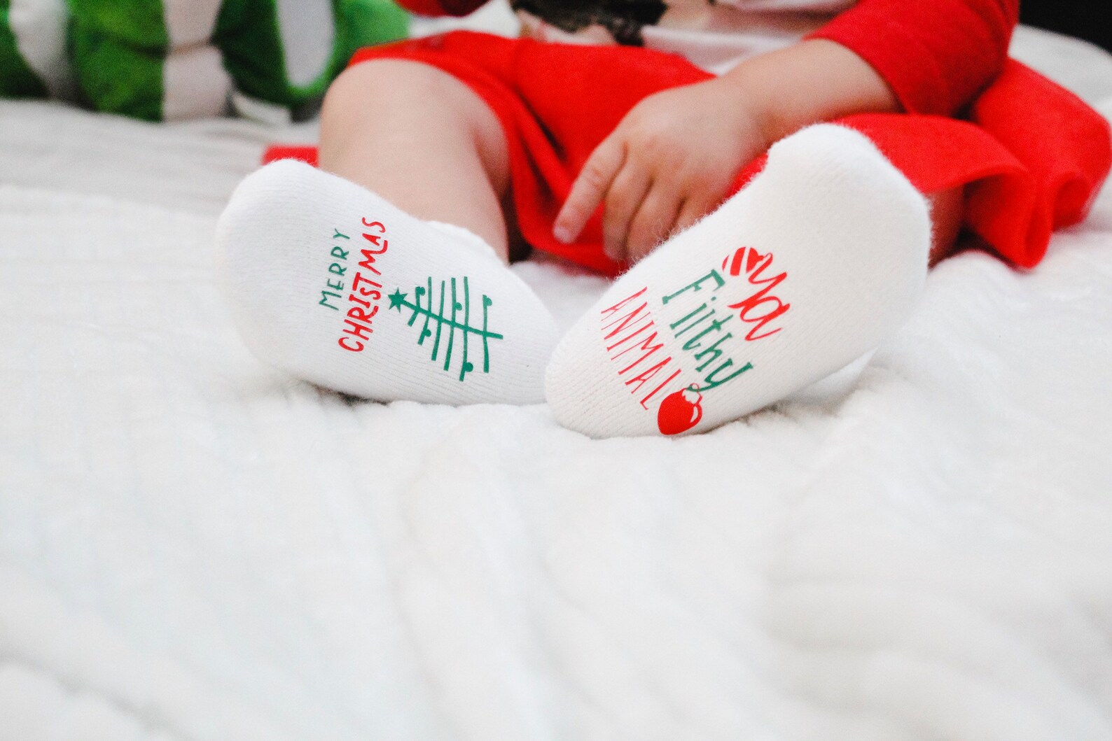 Merry Christmas Ya Filthy Animal Socks, Baby Holiday Stocking Stuffer ...