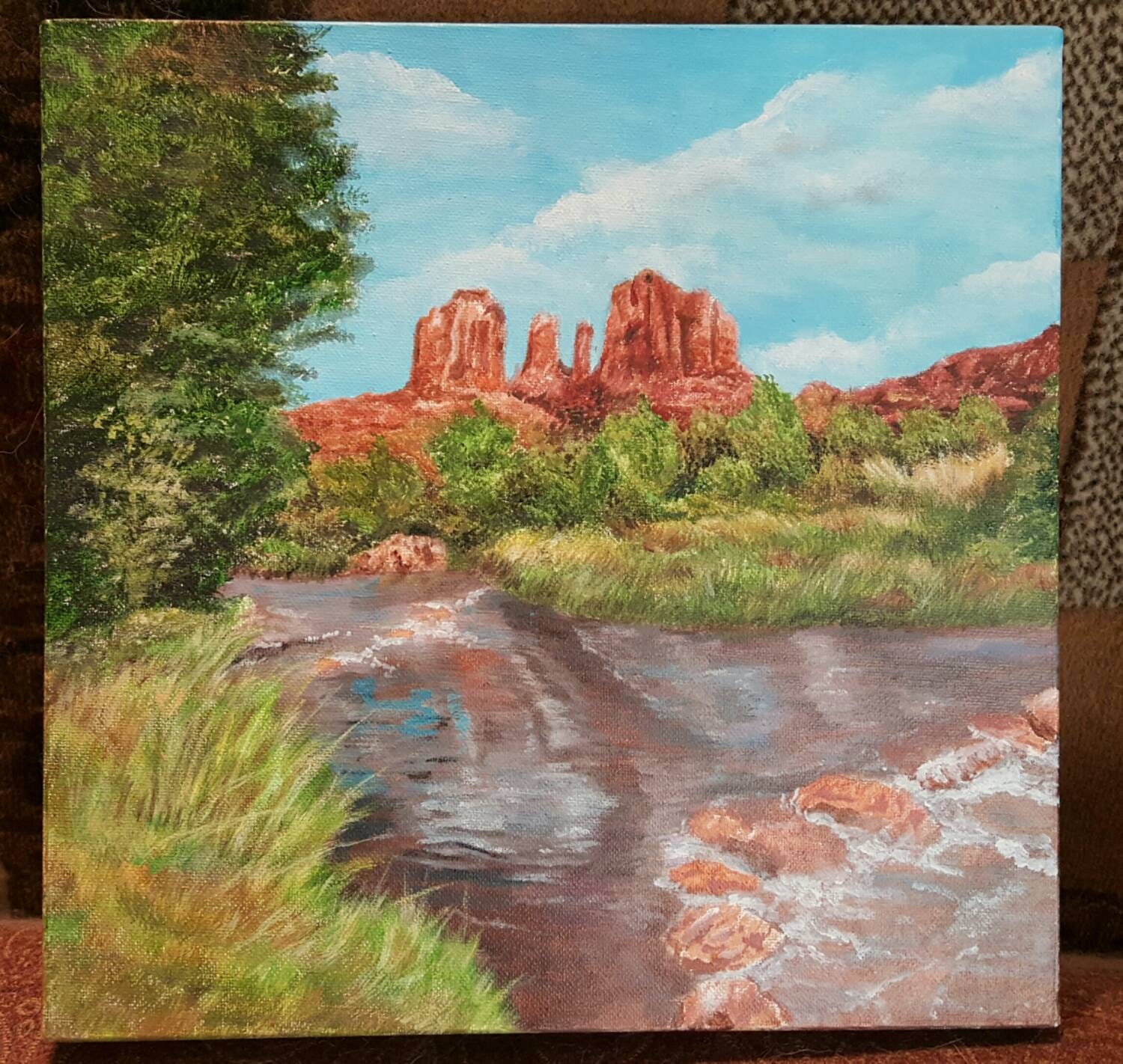 Southwest Décor Desert Landscape Sedona Arizona Original Art 12 X 12 ...