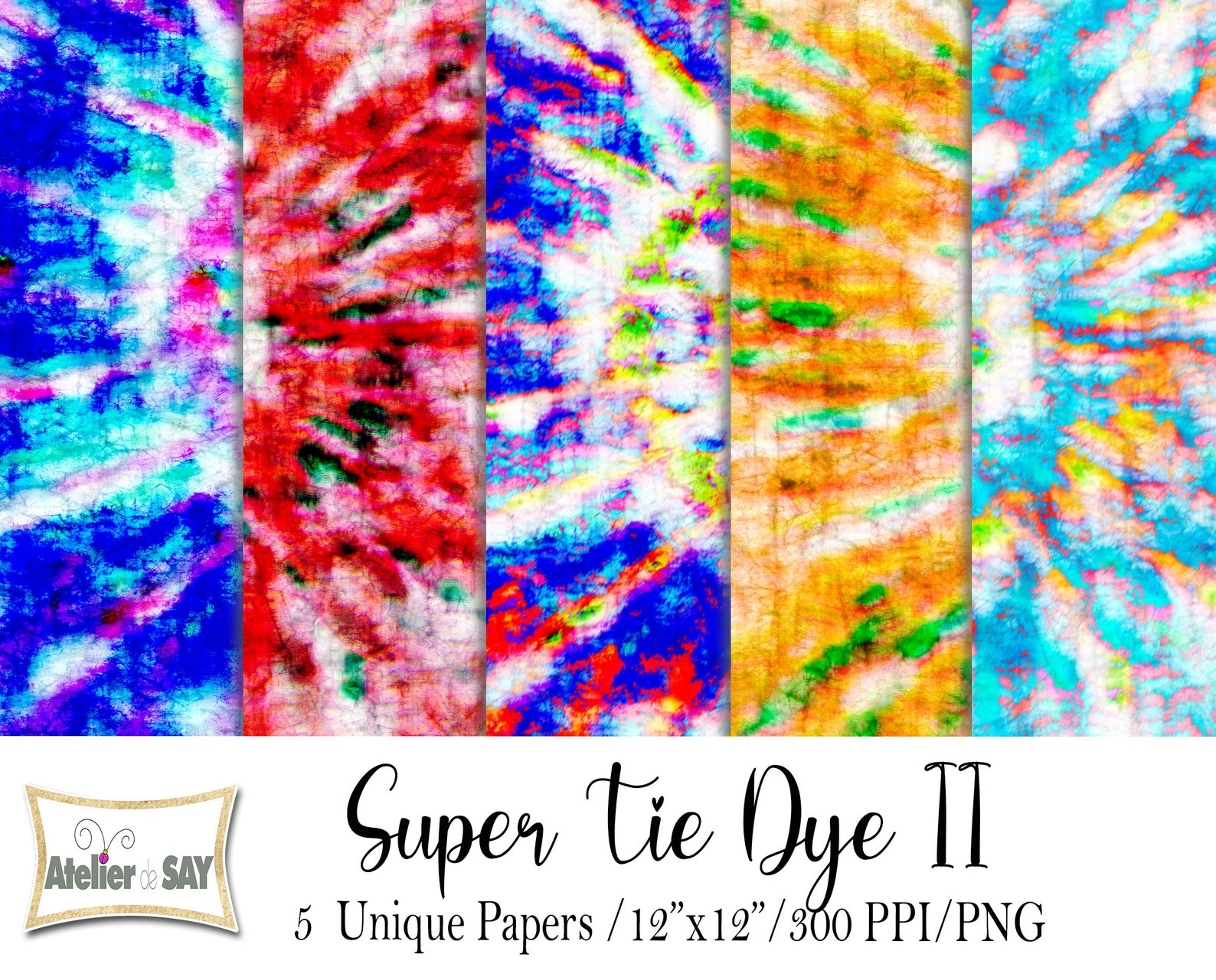 TIE DYE Digital Paper/batik Digital Paper/hippie Digital - Etsy
