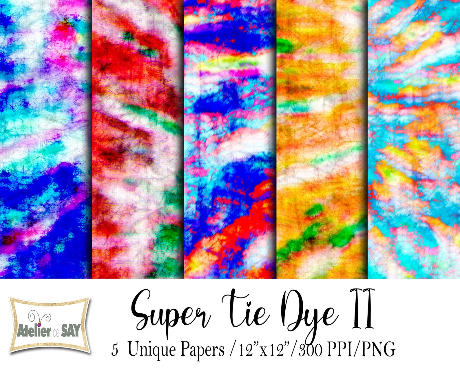 TIE DYE Digital Paper/batik Digital Paper/hippie Digital Paper/tie Dye ...