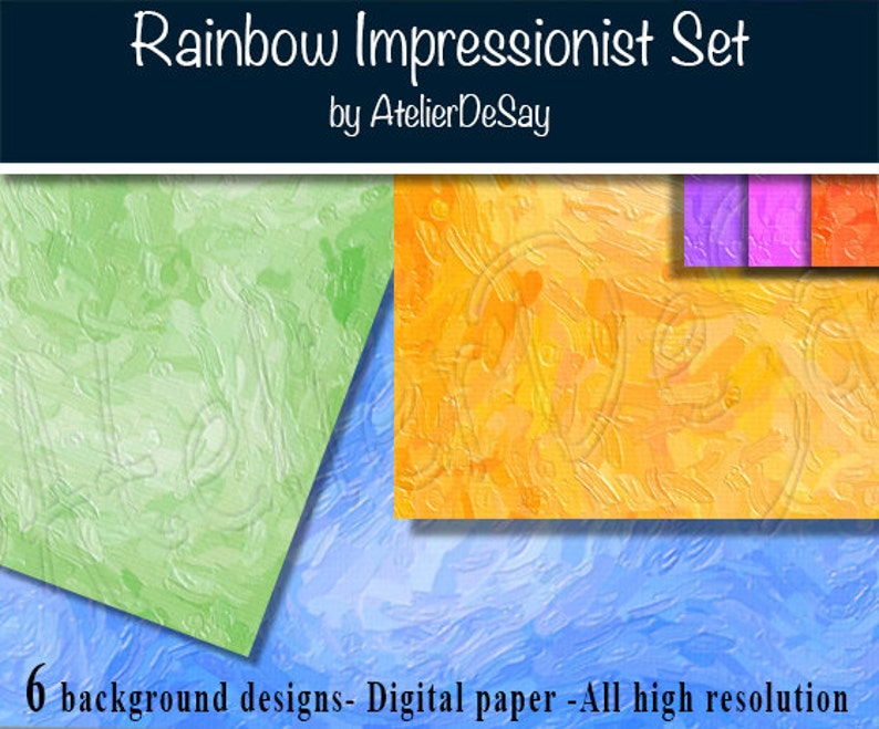 Brush Strokes Digital Paper/oil Paint Digital Papers/ Painted Texture ...