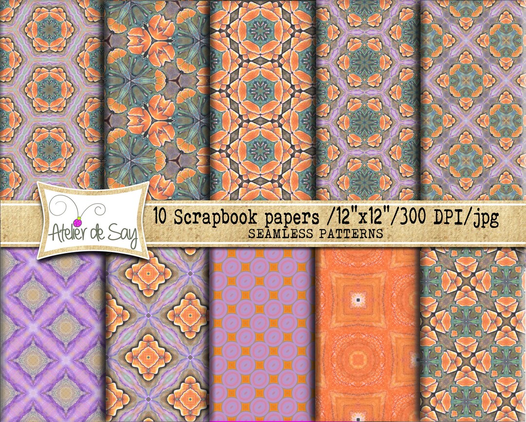 Purple Digital Paper/digital Paper/retro Digital Paper/geometric ...
