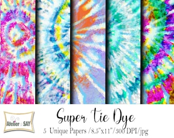 Tie Dye Digital Paper: colorful Tie Dye Blurred Digital - Etsy