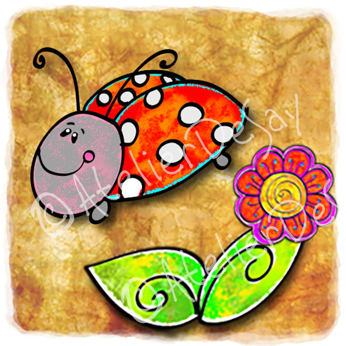 Ladybug Digital STAMP , Ladybug Clipart - Etsy