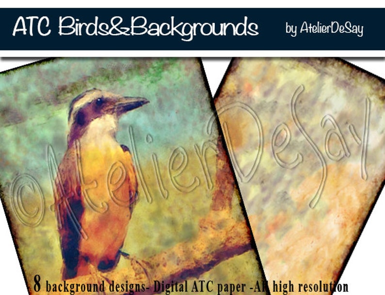 Printable ATC Cardsprintable ATC Backgroundsdigital Sheet - Etsy