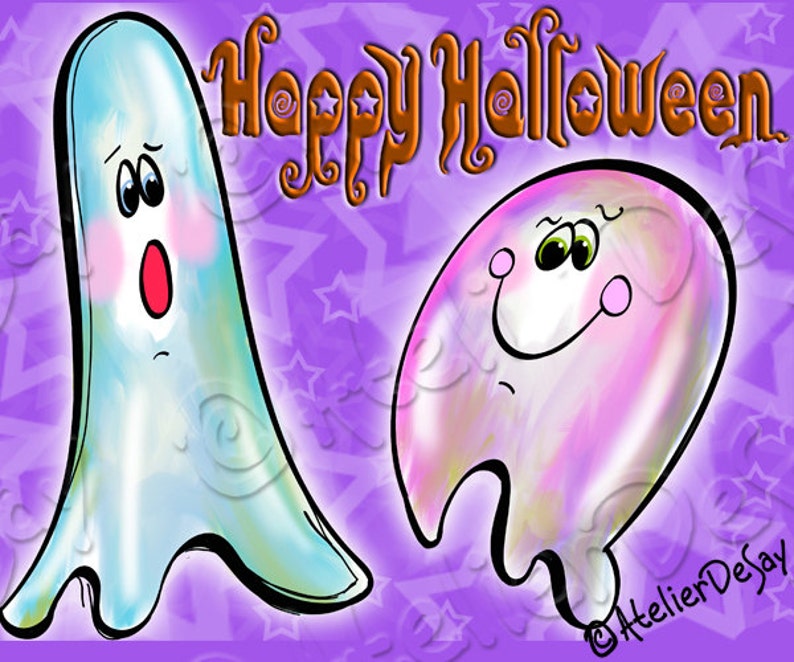 Cute Ghosts HALLOWEEN CLIPART Set/ghost Clipart/cute Ghosts/halloween ...