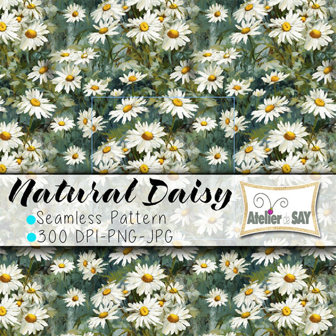 Daisies Seamless Pattern Digital Paper/watercolor Flowers Printable ...