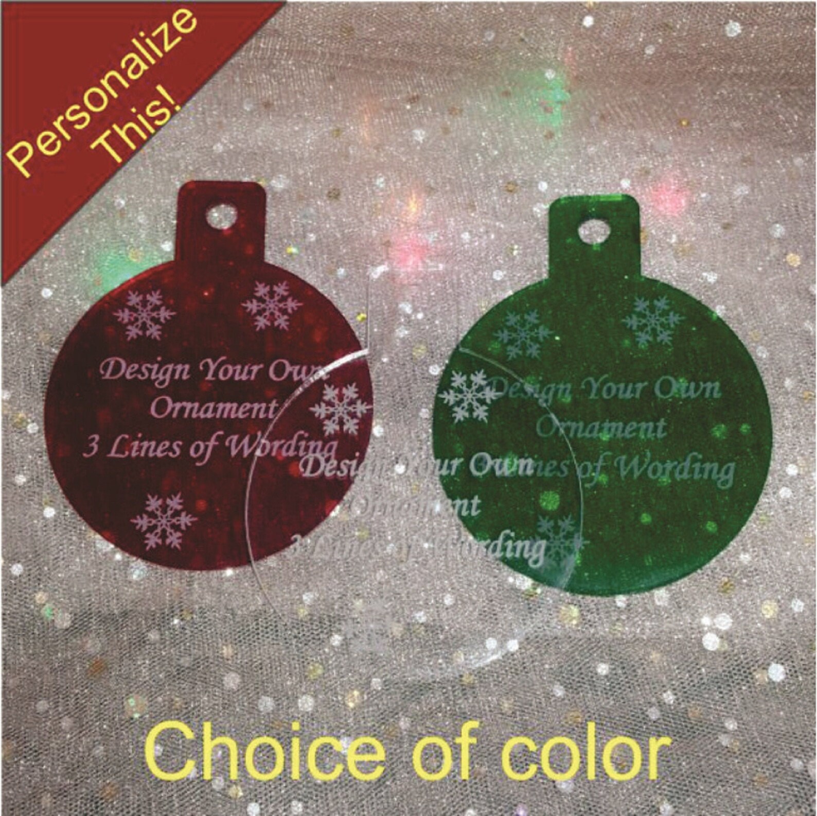 Personalized Design Your Own Words Christmas Ornament Custom Engraved ...